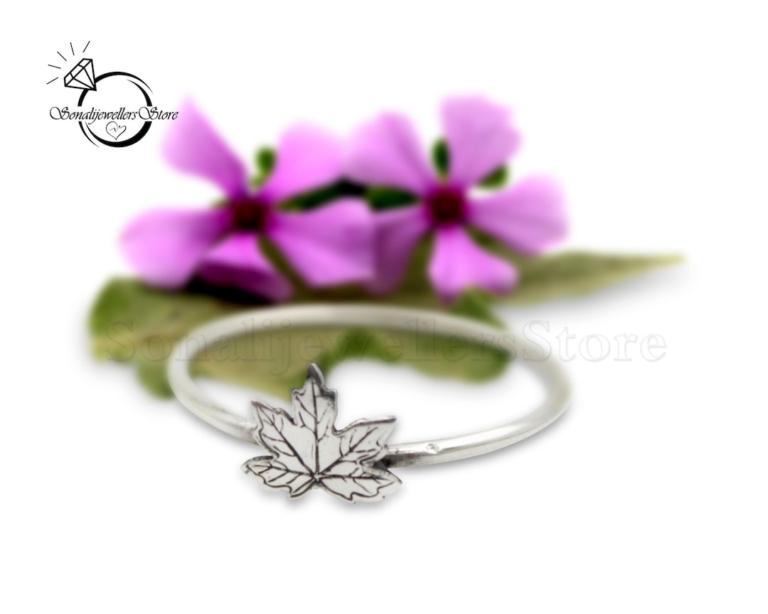 Maple Leaf Ring, 925 Sterling Silver Ring, Stackable Ring, Silver Leaf ...