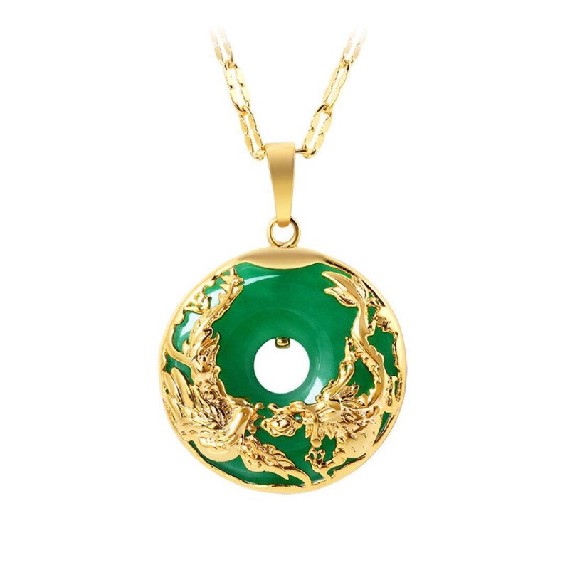 Elegant, Beautiful Jade Green Color Necklace Pendant, Good Luck Amulets ...
