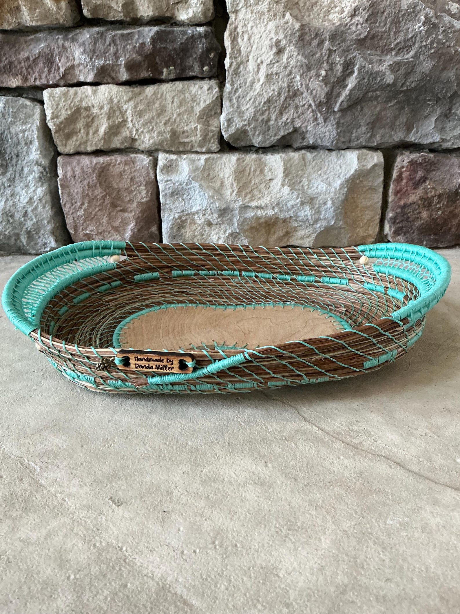 Hand Coiled Pine Needle Basket With Decorative Stitches Sustainable - Etsy