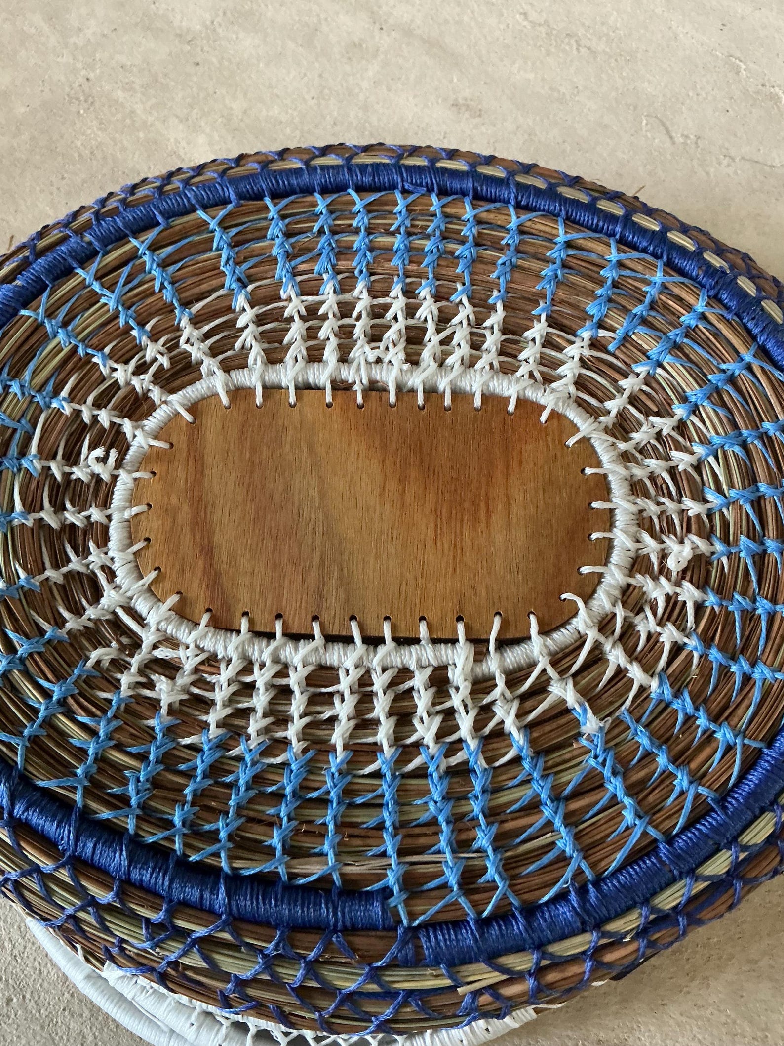 Hand Coiled Pine Needle Basket With Decorative Stitches - Etsy
