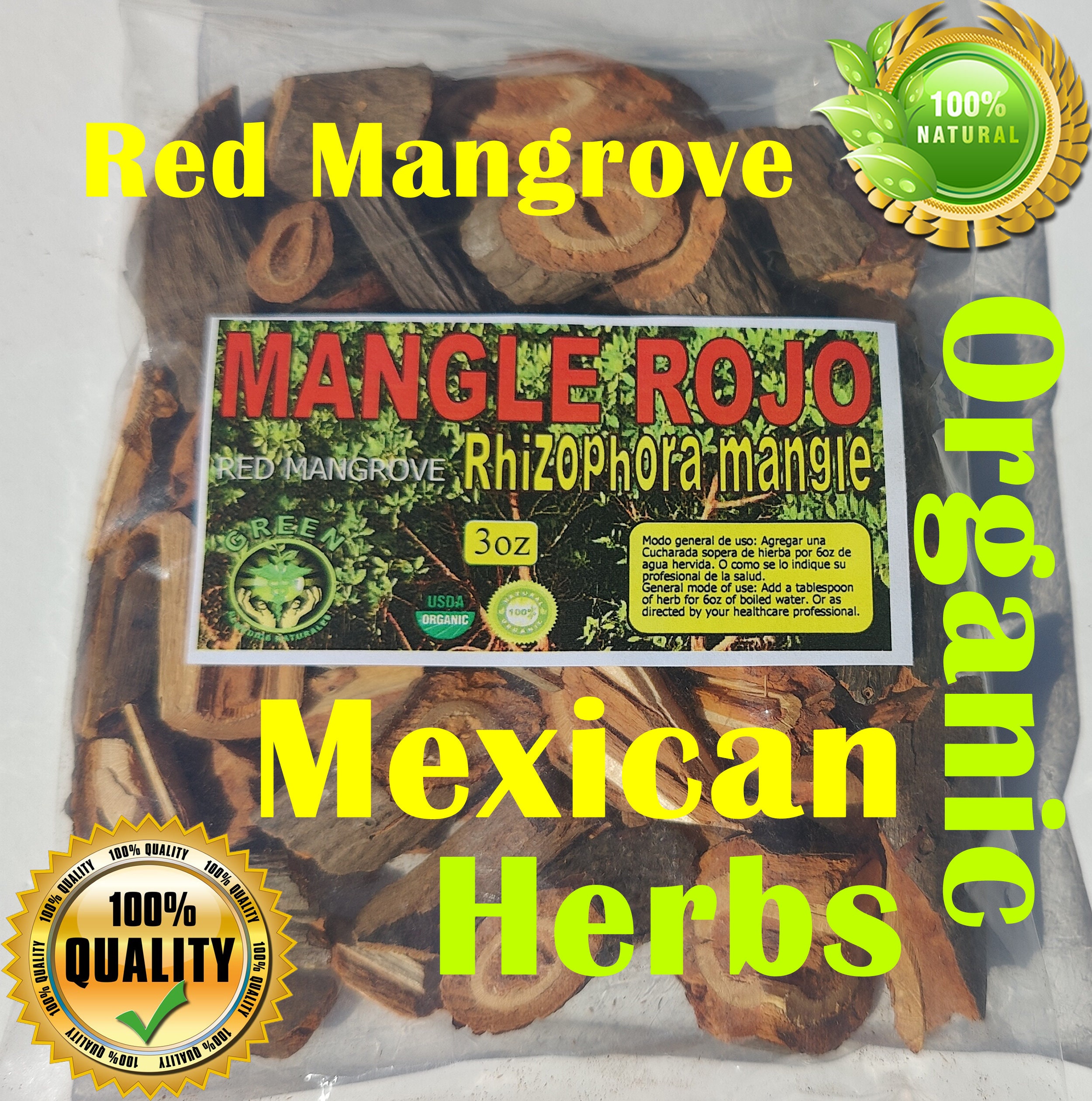 Mangle Rojo Te 3oz Red Mangrove Rhizophora Mangle Raiz De Mangle ...