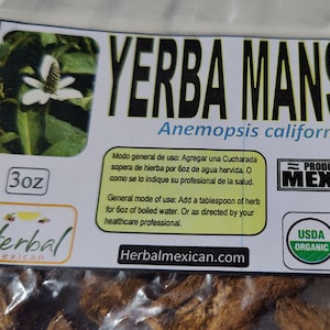 3 Oz Yerba Mansa/manza/manso ,mansa Root, Hierba Del Manzo Raiz ...