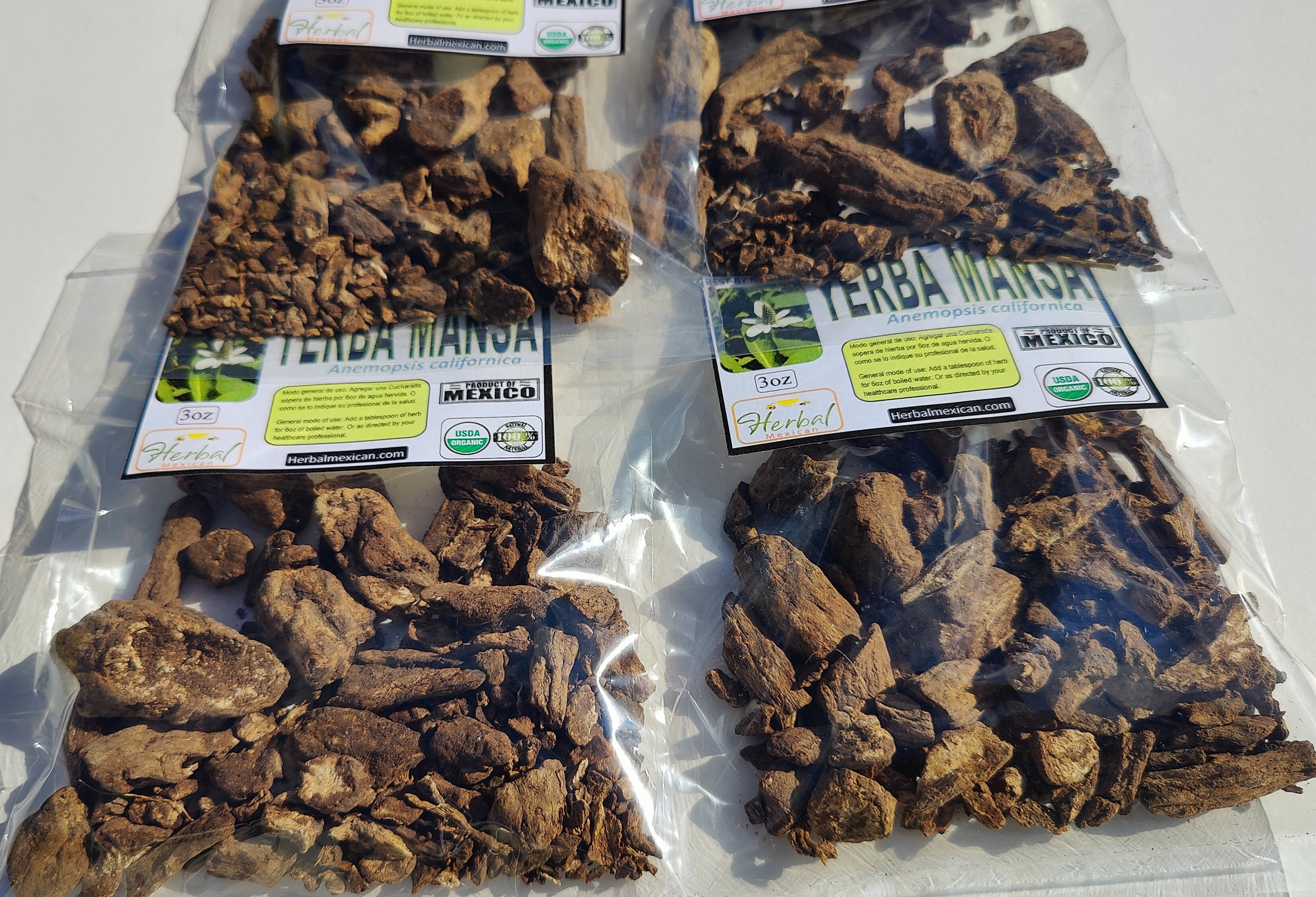 3 Oz Yerba Mansa/manza/manso ,mansa Root, Hierba Del Manzo Raiz ...