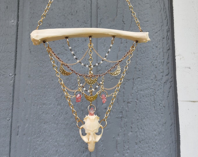 Gothic Witchcore Bone Decor Deer Leg Bone and Pocket Gopher Skull Wall ...