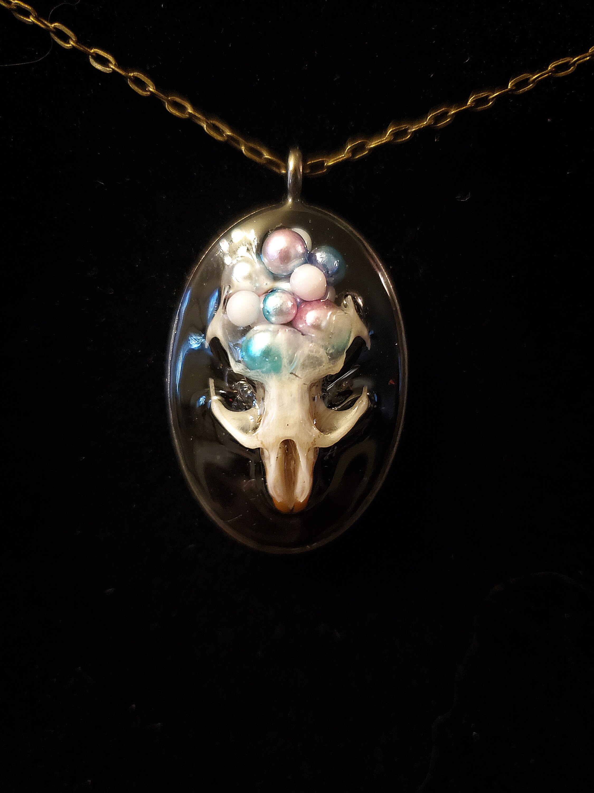 Athena - Pastel Goth Skull Necklace - Etsy