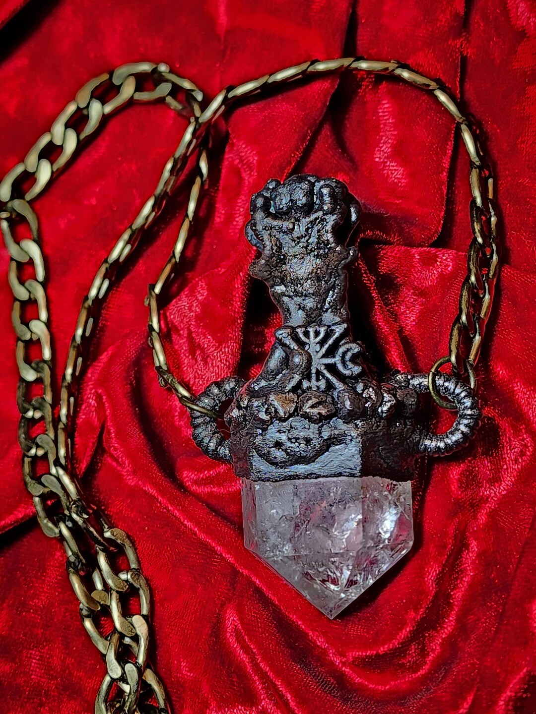 Grand Duke - Gothic Copper Electroformed Rattlesnake Skull Necklace ...