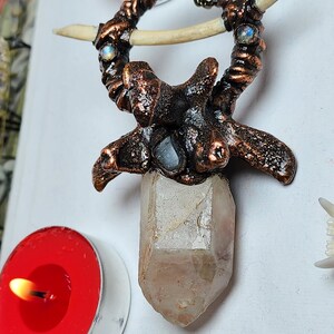 Bone Weaver - Real Bone Talisman With Quartz, Labrodorite, & Moonstone ...
