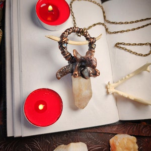 Bone Weaver - Real Bone Talisman With Quartz, Labrodorite, & Moonstone ...