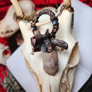 Bone Weaver - Real Bone Talisman With Quartz, Labrodorite, & Moonstone ...