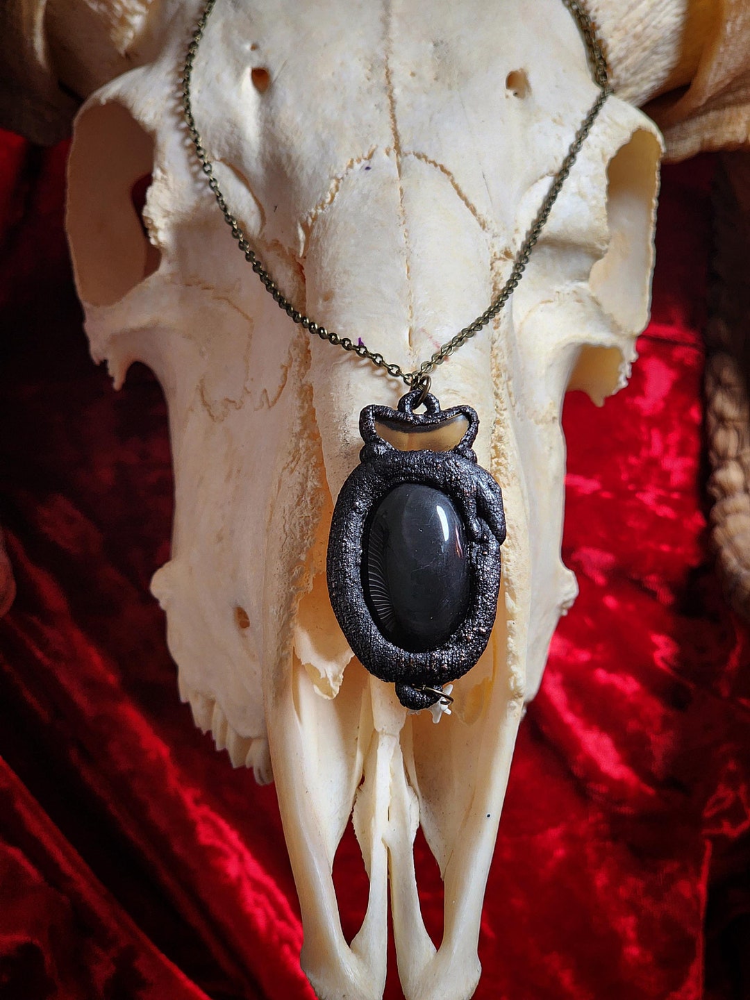 Ouroboros - Witchy Gothic Snake Eating Tail Death & Rebirth Talisman ...