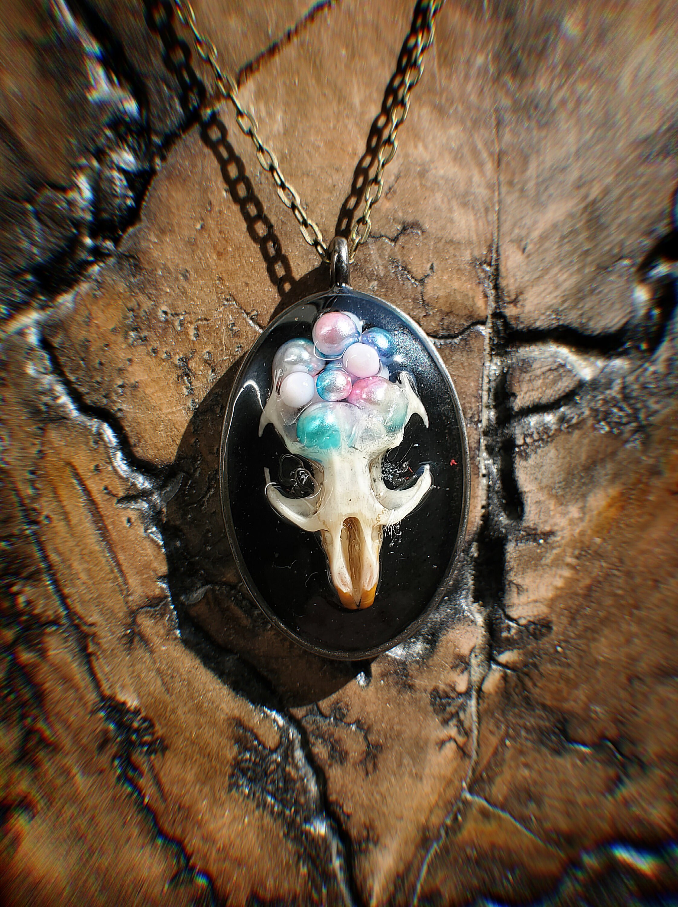 Athena - Pastel Goth Skull Necklace - Etsy