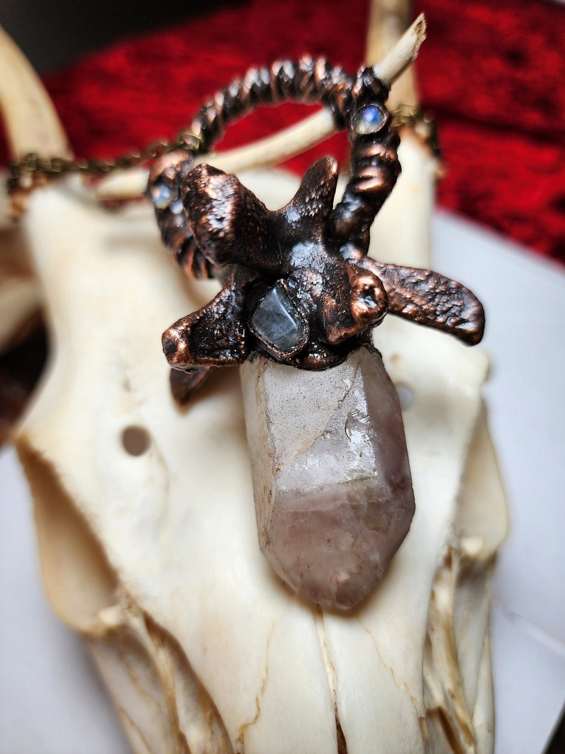 Bone Weaver - Real Bone Talisman With Quartz, Labrodorite, & Moonstone ...