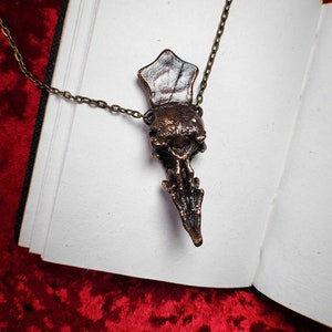 Morning Star - Gothic Antiqued Copper Plated Bird Skull & Star Necklace ...