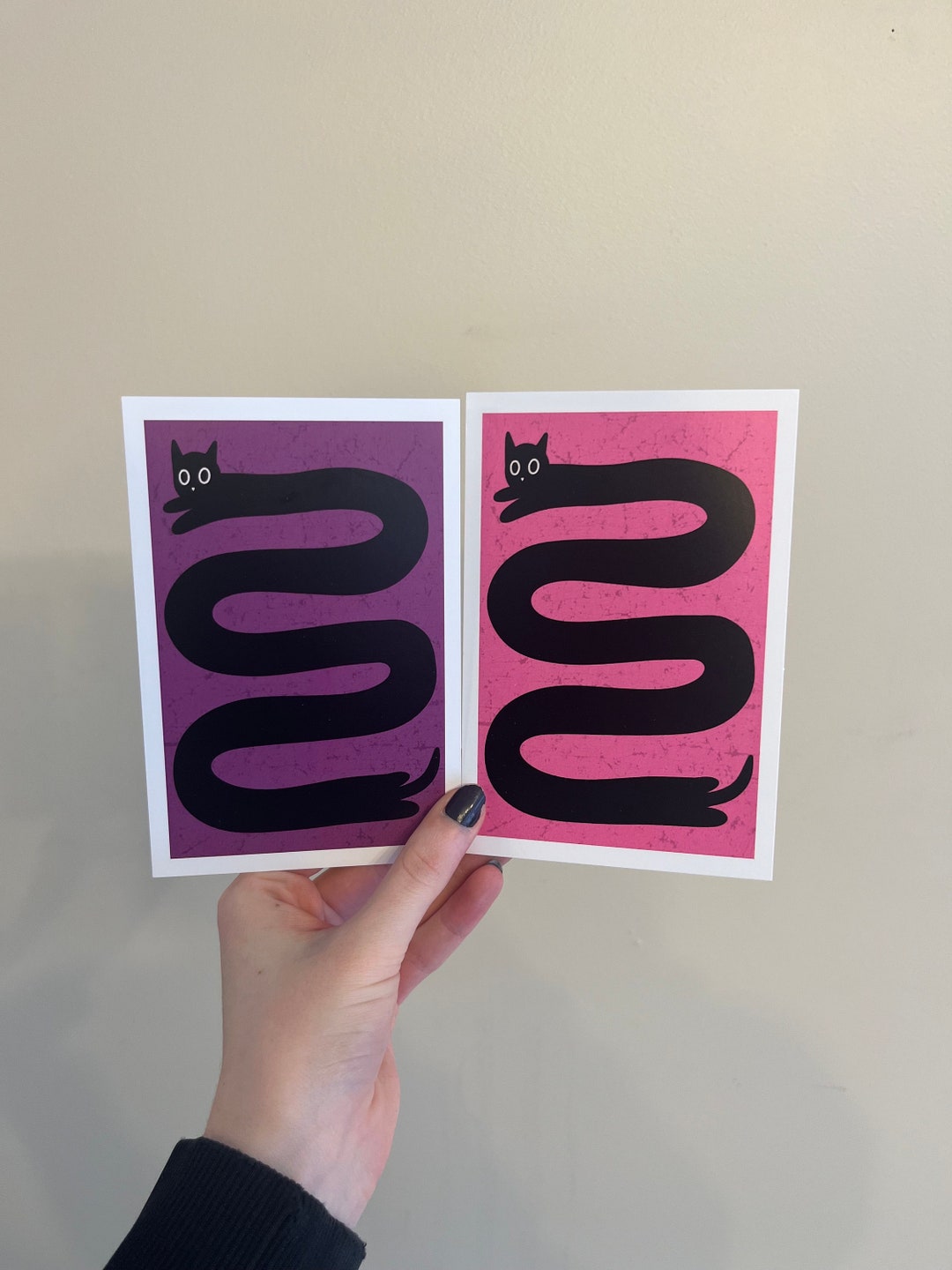 Wiggly Trippy Cat Original Pop Art 4'x6' Print /colorful Wall Art for ...