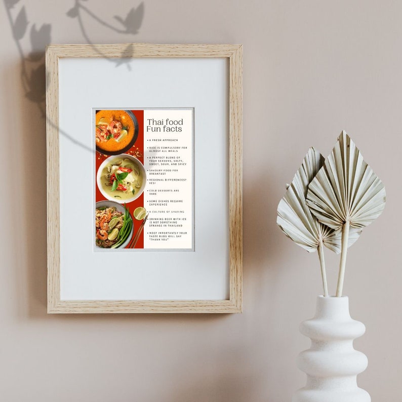 Thai Food Poster Print | Kitchen Wall Art | Asian Food Print | Thai ...