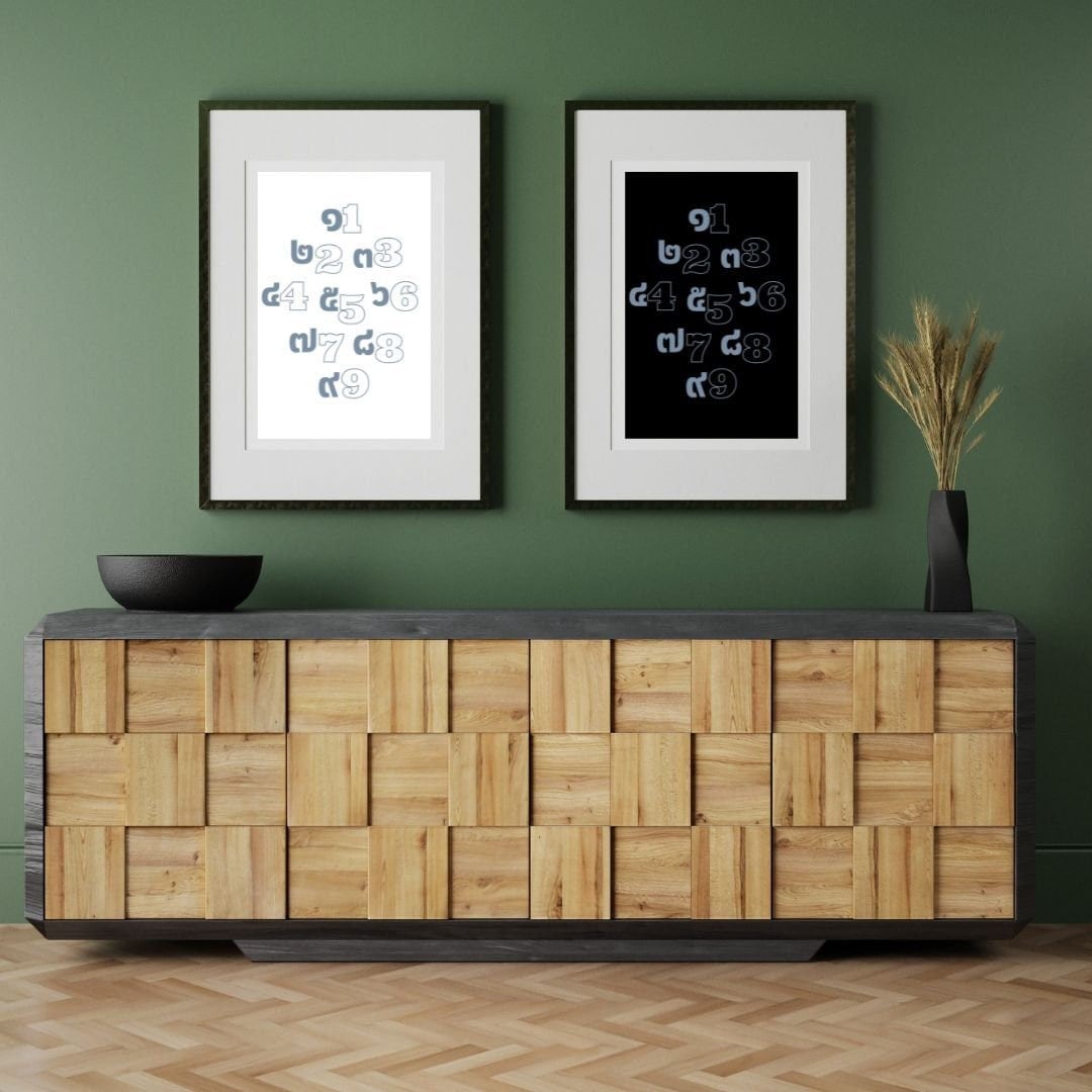 Thai Number Print | Thai Wall Art | Asian Alphabet Print | Thai ...