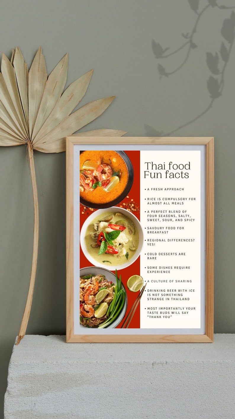 Thai Food Poster Print | Kitchen Wall Art | Asian Food Print | Thai ...