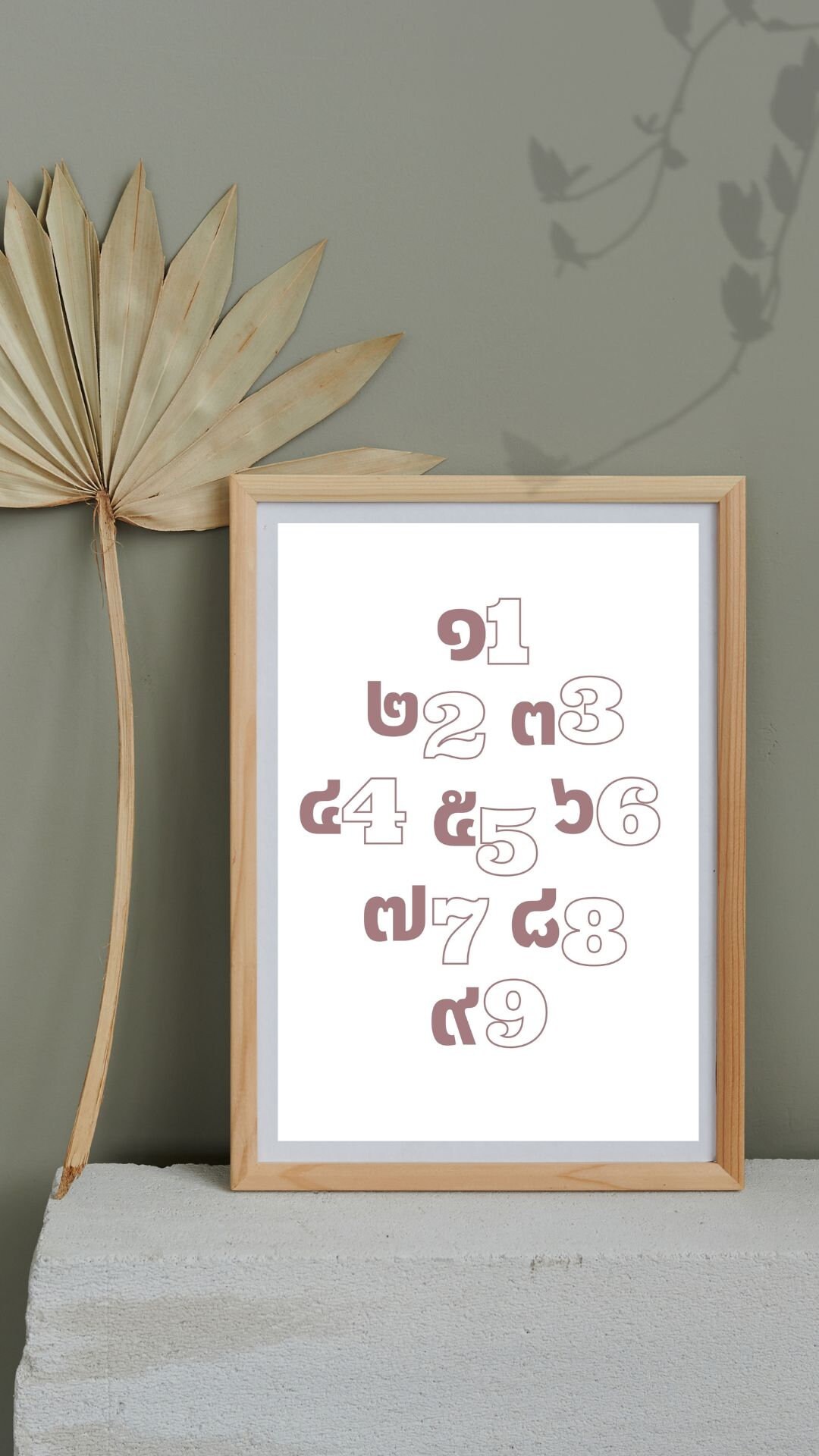 Thai Number Print Thai Wall Art Asian Alphabet Print Thai Alphabet ...
