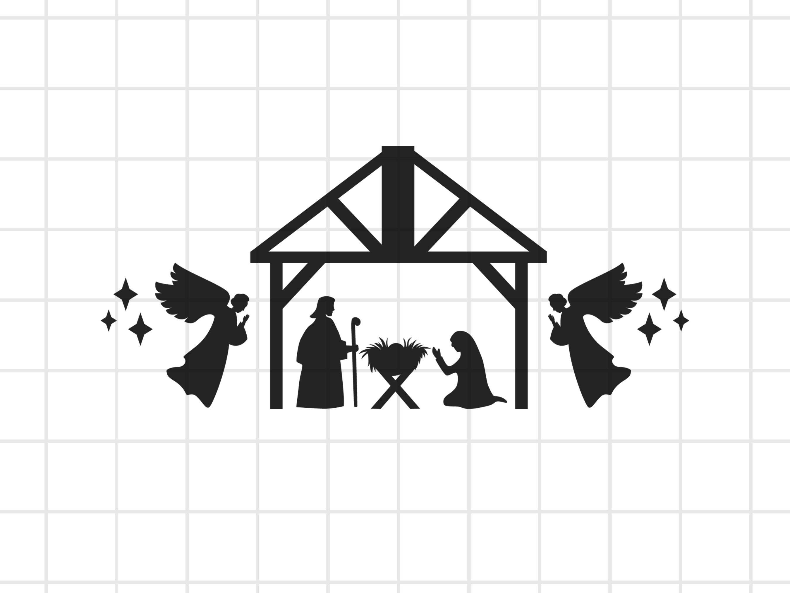 Nativity Scene Svg, Nativity Svg, Nativity Scene Shadow Box Svg ...