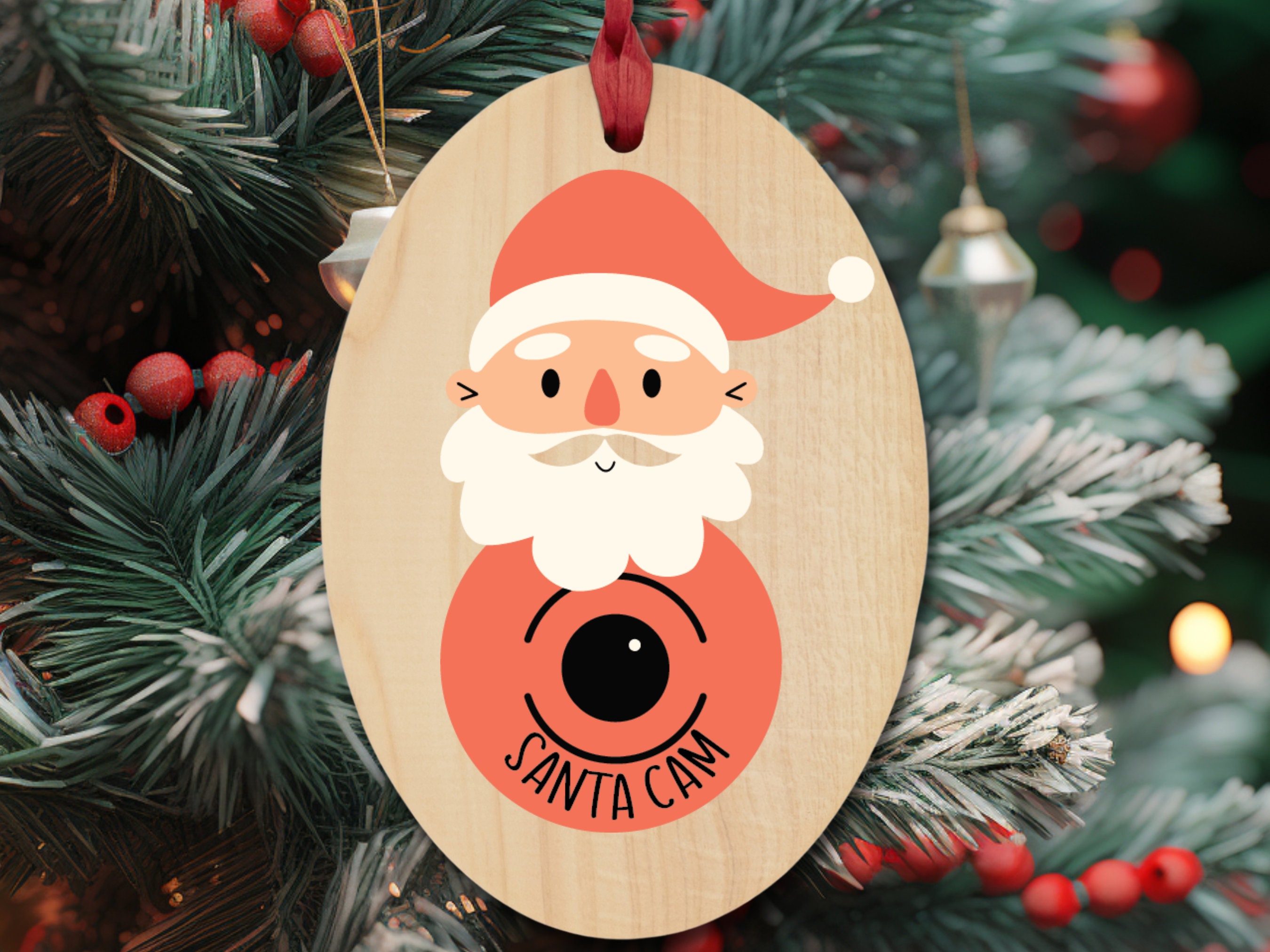 Santa Cam Svg, Santa Cam, Santa Cam Png, Santa Cam Ornament Svg, Santa ...