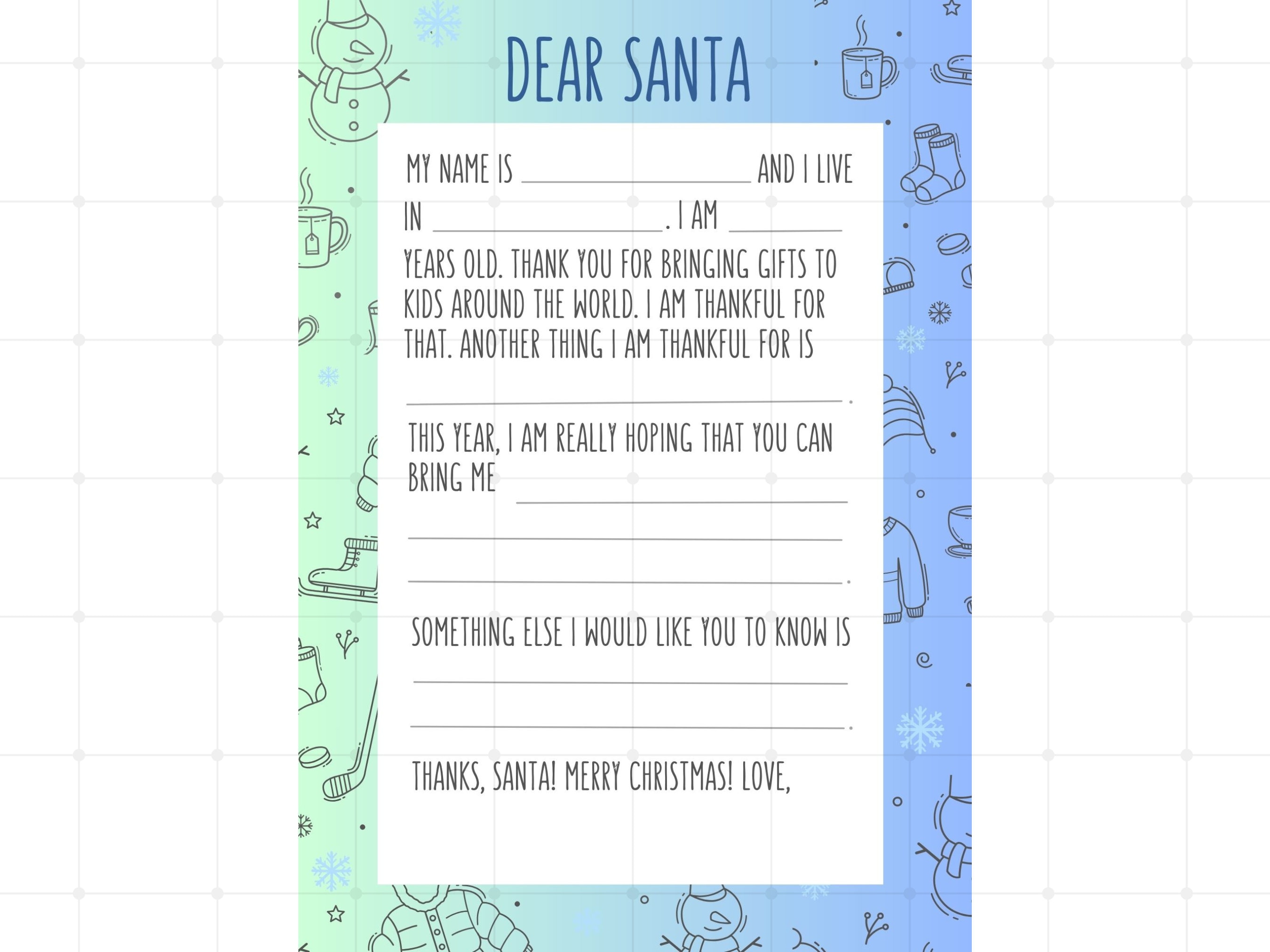 Carta de santa, carta a santa imprimible, carta al polo norte, descarga ...