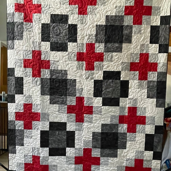 Red and Black Quilt - Etsy