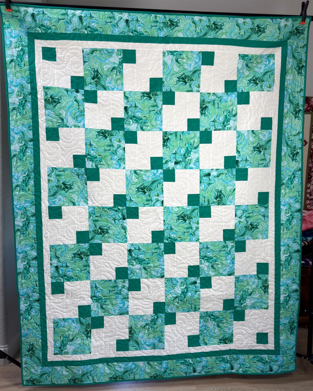 Green Marble Full Size Quilt - Etsy
