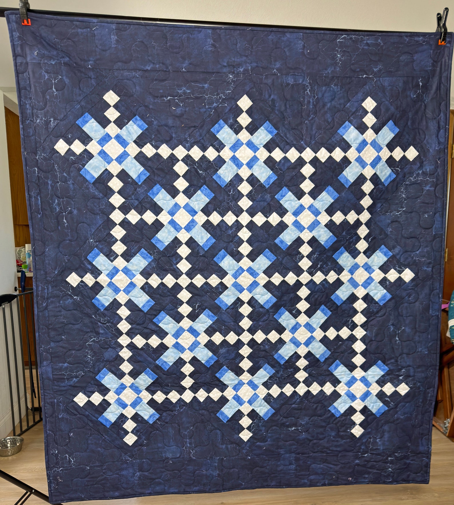 Delft Blue Modern Quilt - Etsy