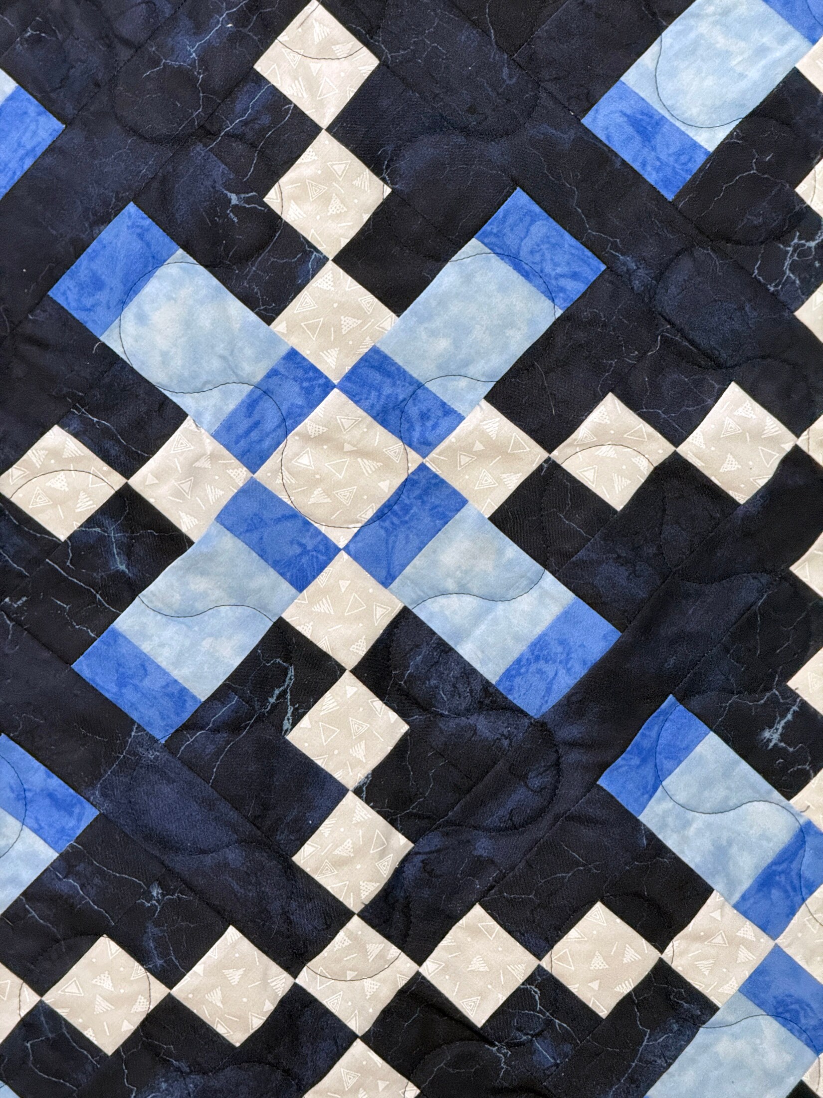 Delft Blue Modern Quilt - Etsy