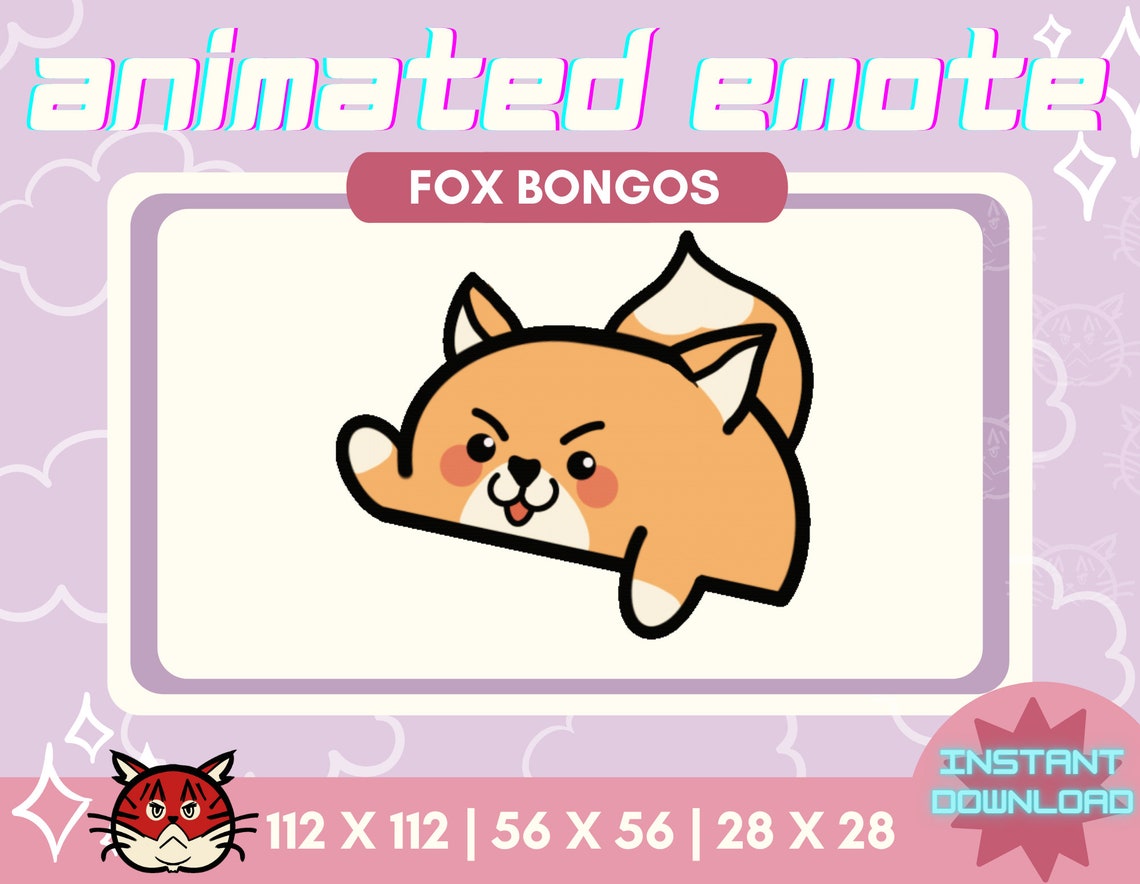 X1 Fox Animated Twitch Emote | Fox Emotes | Youtube | Cute Emotes ...