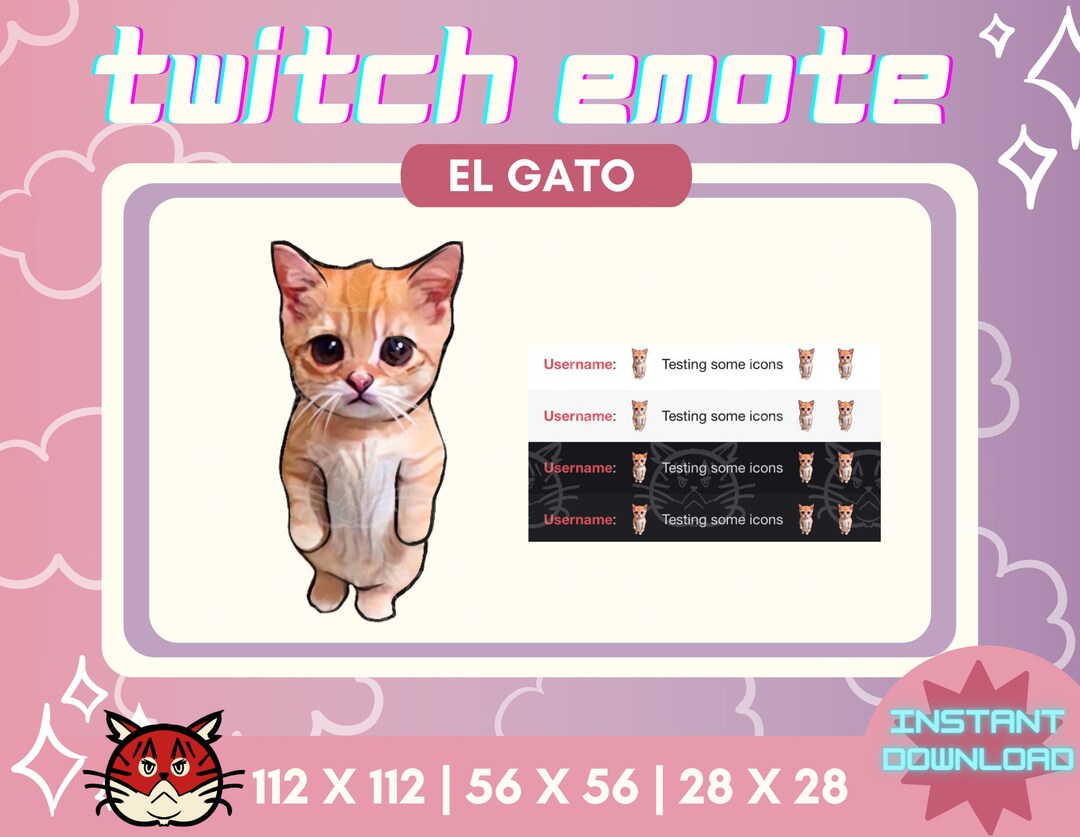 X1 El Gato Tiktok Meme Emote | Cat Emote | Youtube | Cute Emotes ...