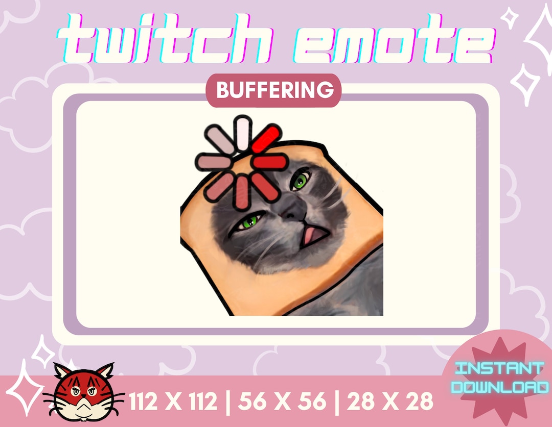 Cat Buffering Twitch Emote | Cat Emotes | Youtube/discord Emote | Cute ...