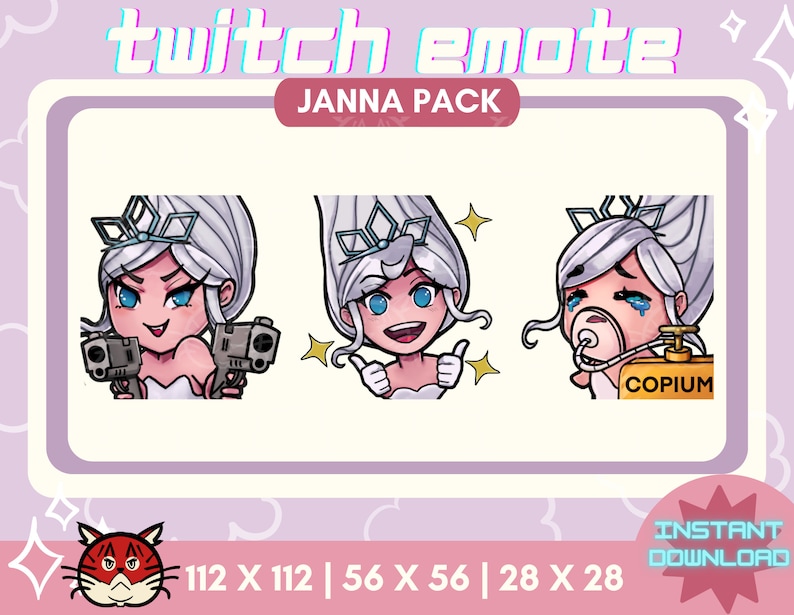 Janna Emote Pack X3 | League of Legends Emote | Youtube/discord Emote ...