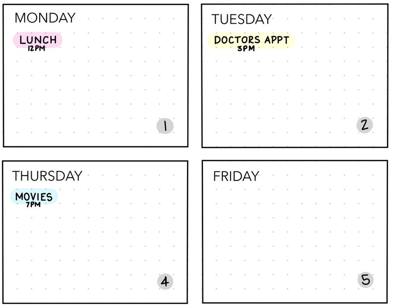 Digital Bujo Weekly Spread 1 - Etsy
