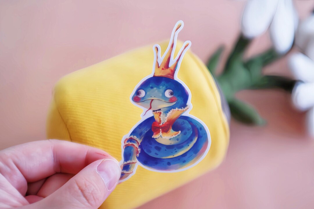 Holographic Cute Blue Snake Sticker for Phone Cases, Planner, Laptop ...