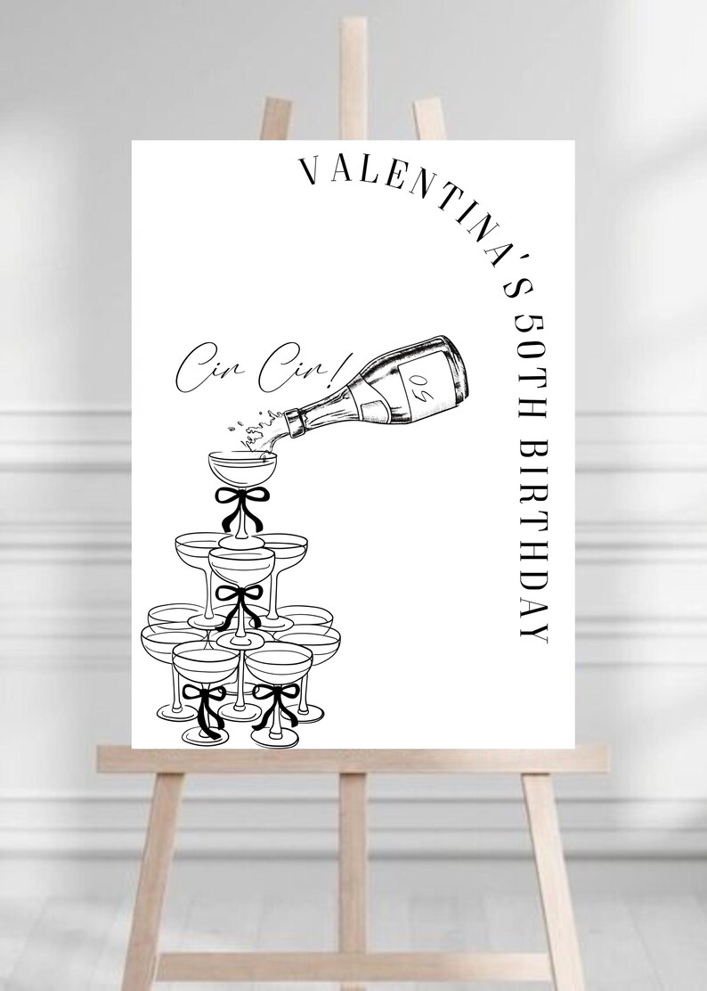 50th Welcome Sign | Cin Cin Welcome Sign | Modern 50th Welcome Sign ...