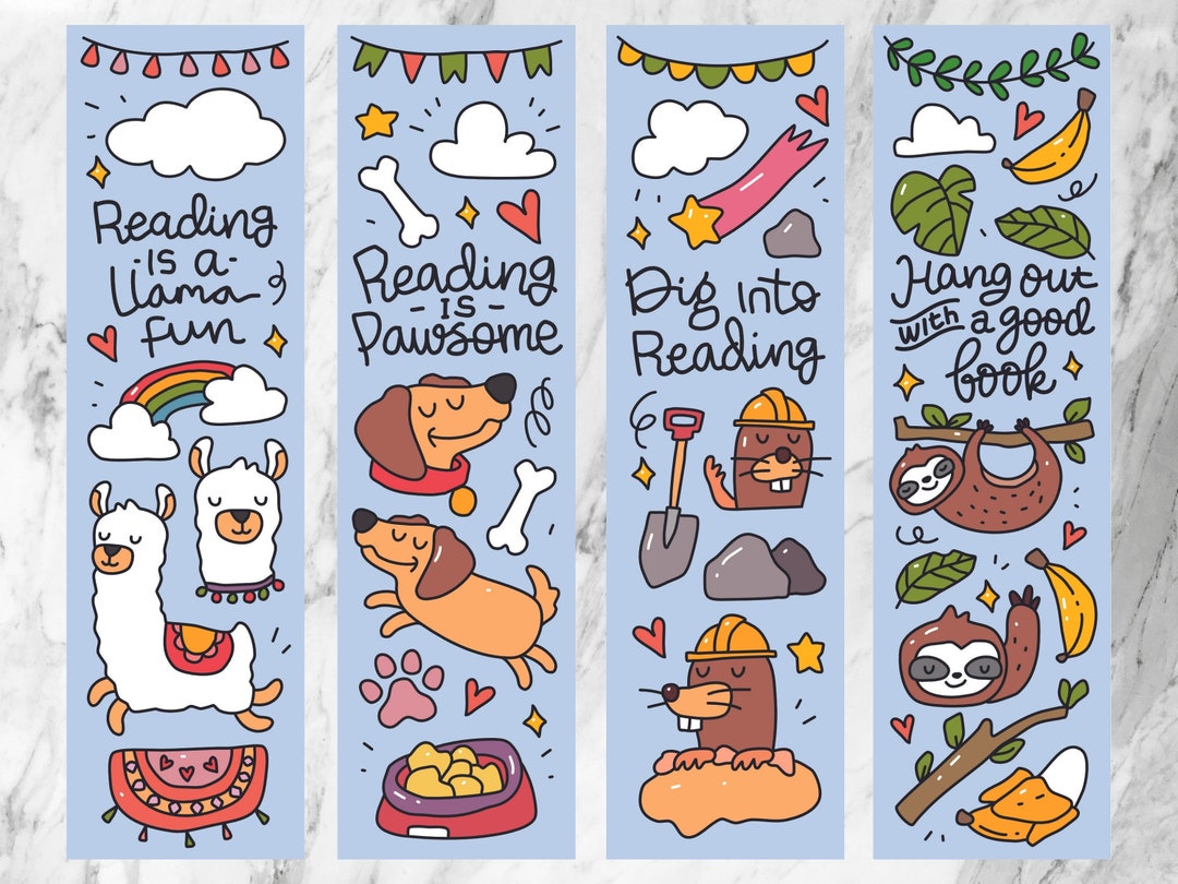 Digital Bookmark | Animal Theme Bookmarks | Print Your Own | Instant ...