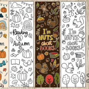 Printable Fall Bookmarks | Autumn Theme | DIY Digital Download - Etsy ...
