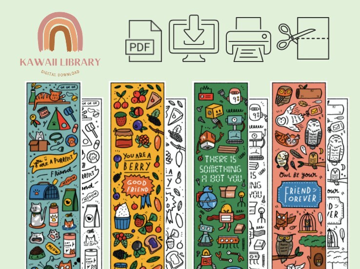 Digital Bookmark | Friendship Bookmarks | Print Your Own | Instant ...
