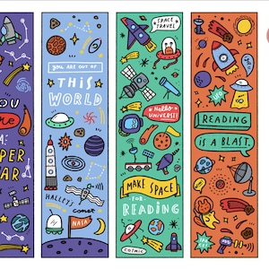 Printable Space Bookmarks – Coloring Bookmarks for Kids & Teachers ...