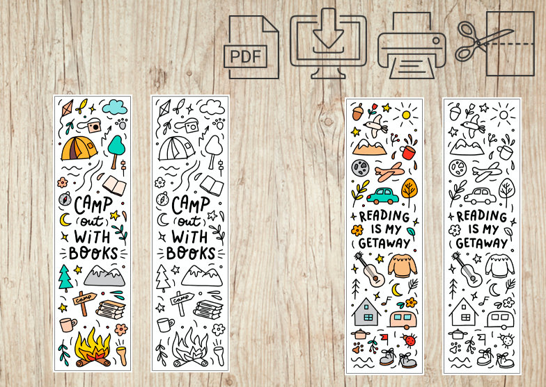 Printable Nature Bookmarks | Camp Theme | DIY Digital Download - Etsy