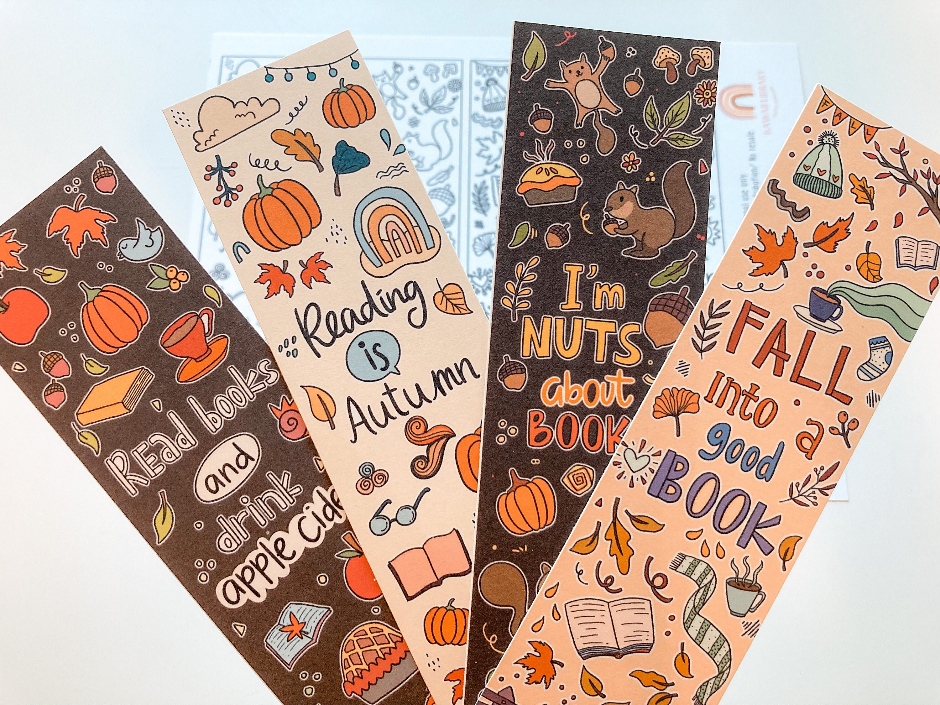 Printable Fall Bookmarks | Autumn Theme | DIY Digital Download - Etsy ...