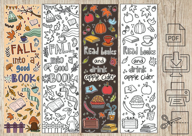 Printable Fall Bookmarks | Autumn Theme | DIY Digital Download - Etsy ...
