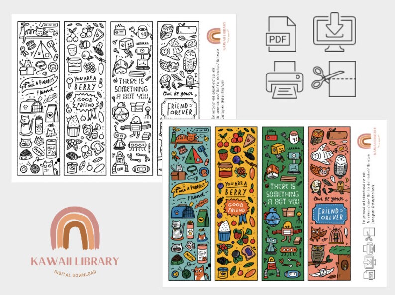 Digital Bookmark | Friendship Bookmarks | Print Your Own | Instant ...