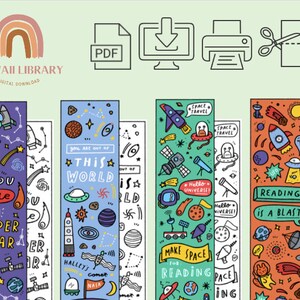 Printable Space Bookmarks – Coloring Bookmarks for Kids & Teachers ...