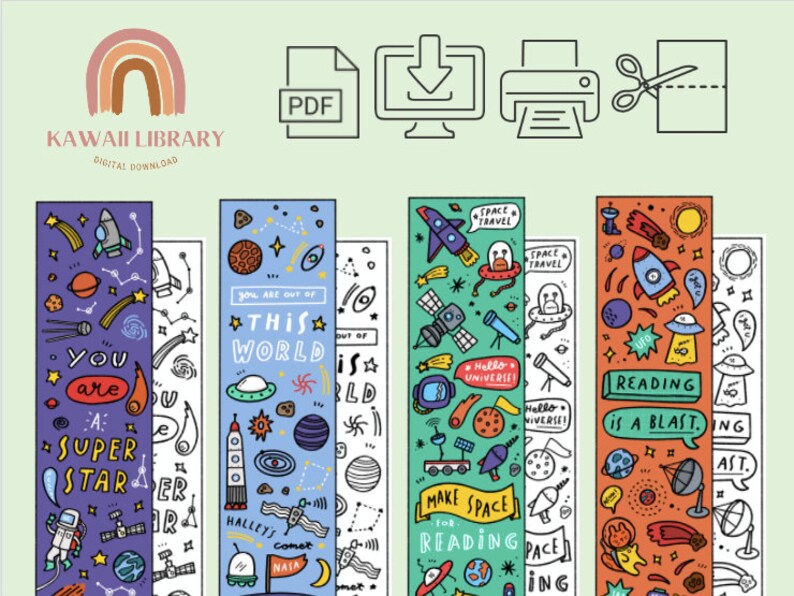 Printable Space Bookmarks – Coloring Bookmarks for Kids & Teachers ...