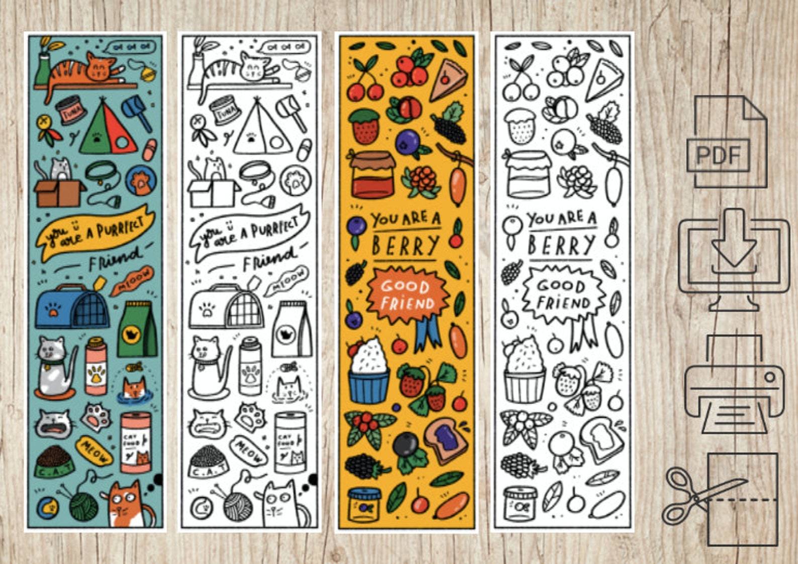 Digital Bookmark Friendship Bookmarks Print Your Own Instant Download ...