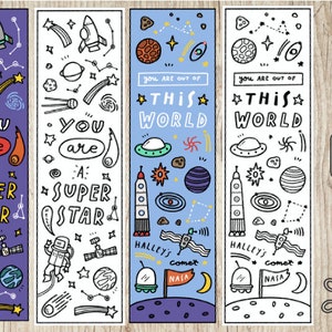 Printable Space Bookmarks – Coloring Bookmarks for Kids & Teachers ...