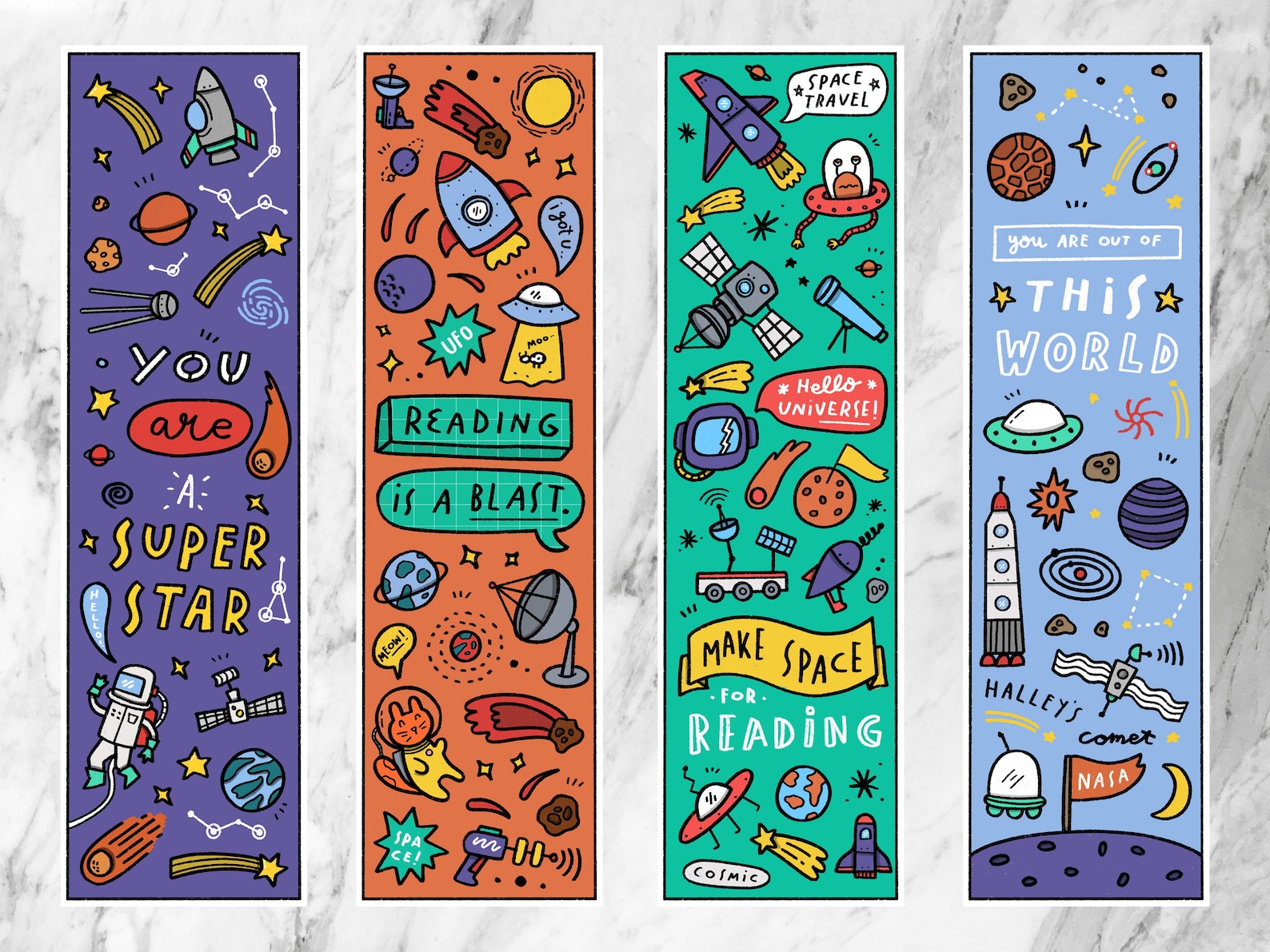 Printable Space Bookmarks – Coloring Bookmarks for Kids & Teachers ...