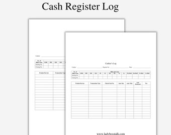 Cash Register Log - Etsy